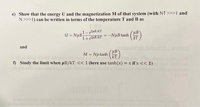 Solved Problem : (Two-state paramagnet) The system consists | Chegg.com