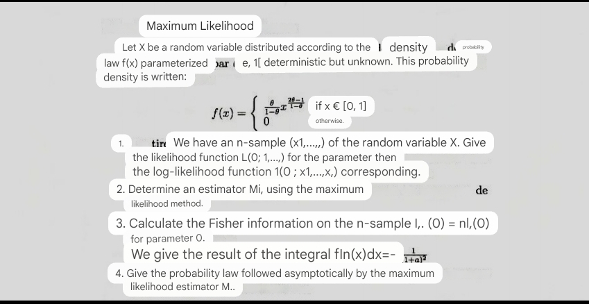 Solved Maximum LikelihoodLet x ﻿be a random variable | Chegg.com