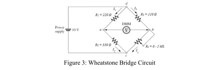 Solved Figure 3: Wheatstone Bridge Circuit | Chegg.com