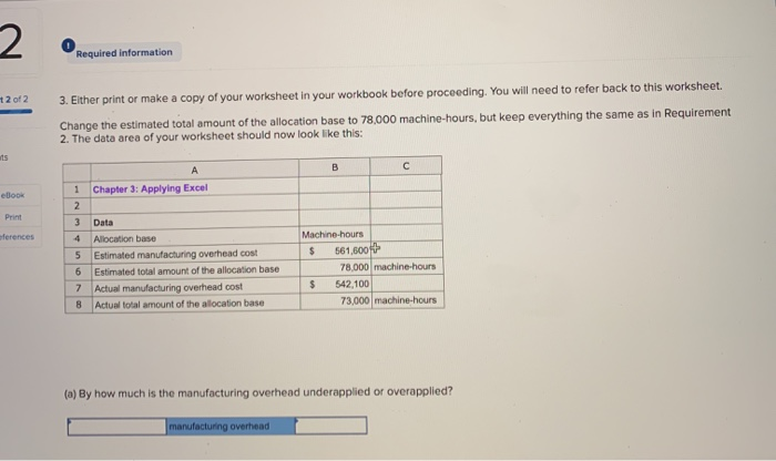 Solved 2 Required Information Chapter 3 Applying Excel The 