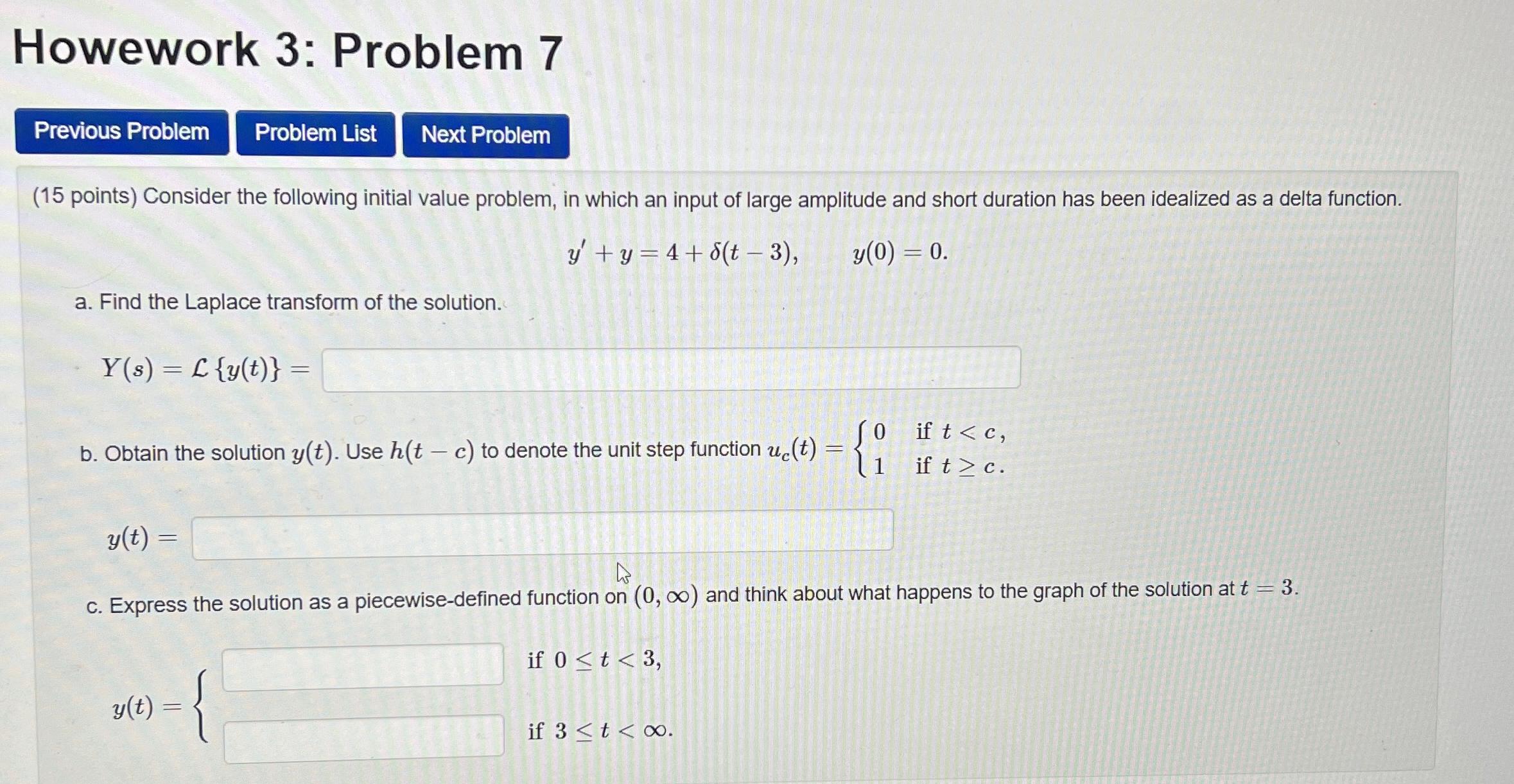 Solved Howework 3: Problem 7(15 ﻿points) ﻿Consider the | Chegg.com