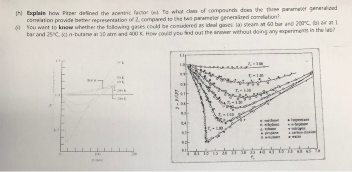 (h) Explain how Pitzer defined the acentric factor | Chegg.com