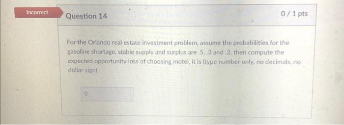 Solved For the Orlando real estate investment problem, | Chegg.com
