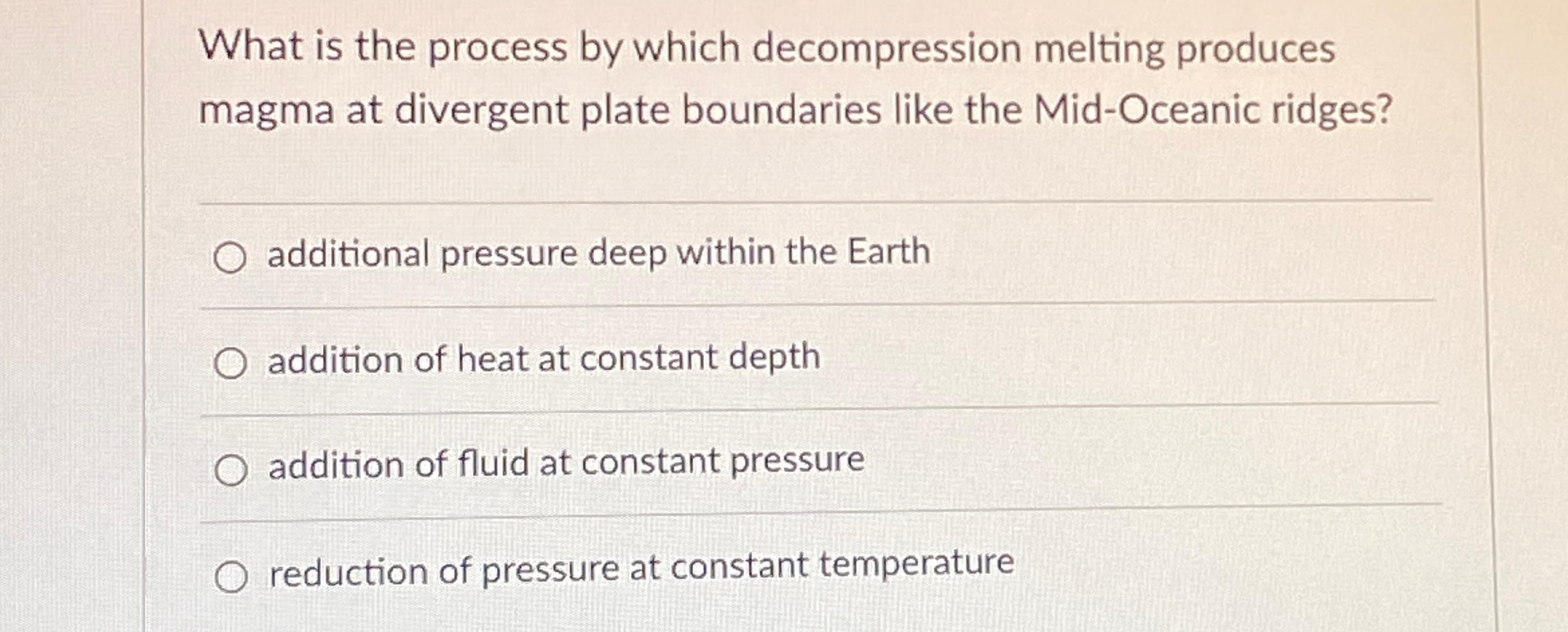 Solved What is the process by which decompression melting | Chegg.com