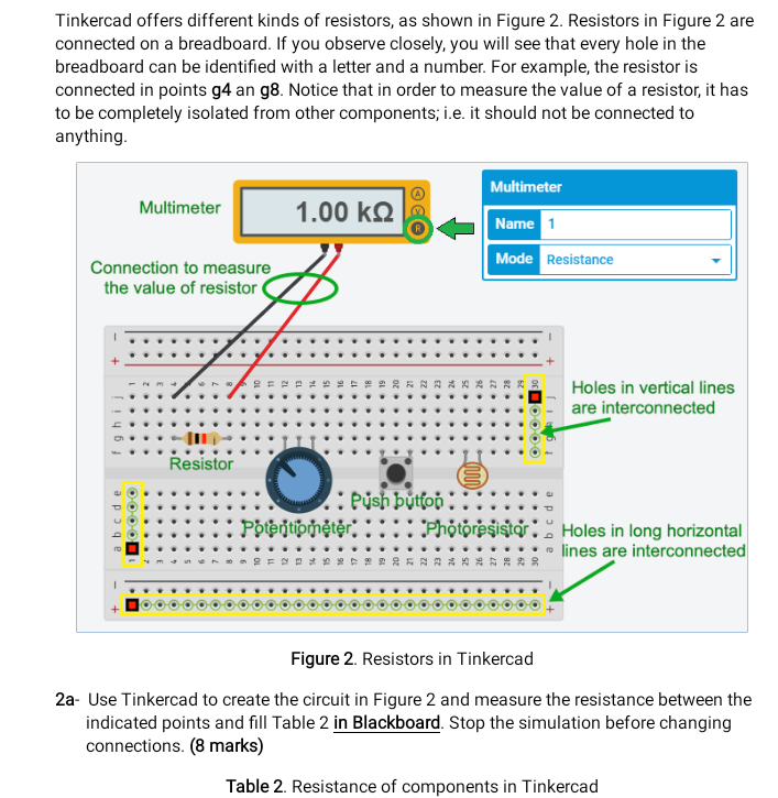 Solved Tinkercad offers different kinds of resistors, as | Chegg.com