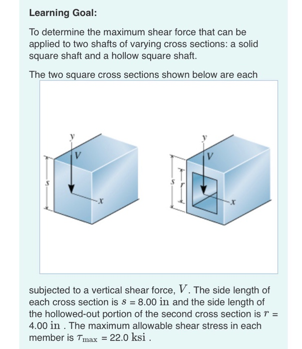 Solved Learning Goal: To determine the maximum shear force | Chegg.com