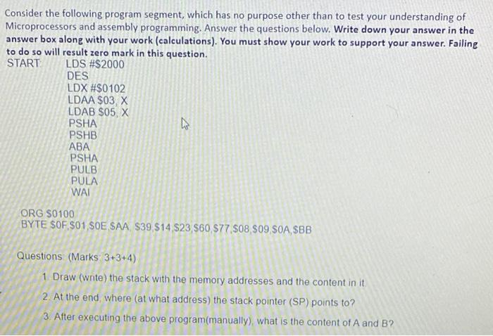 Solved Consider the following program segment, which has no | Chegg.com
