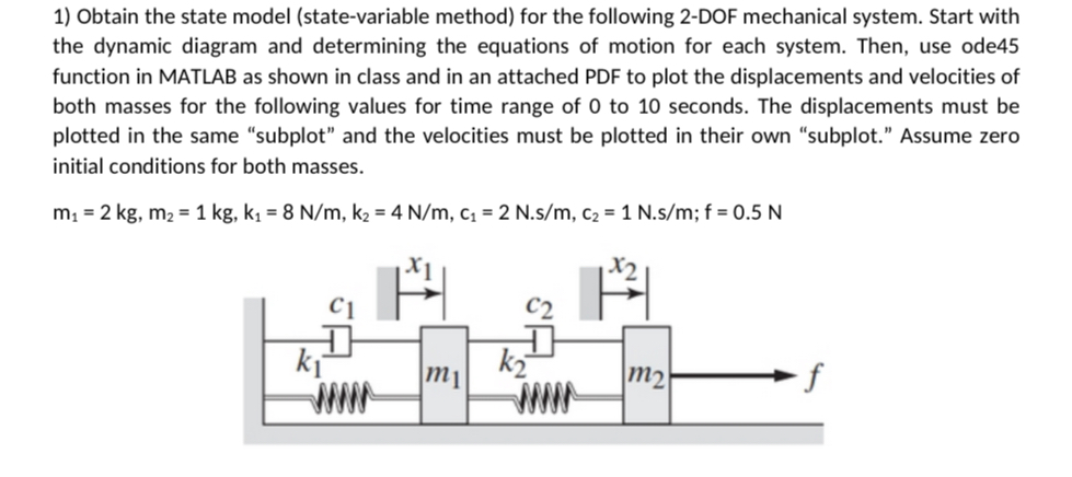 Solved Obtain the state model (state-variable method) ﻿for | Chegg.com