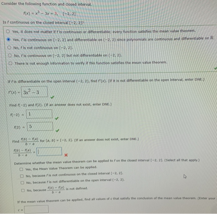 Solved Consider the following function and closed interval. | Chegg.com
