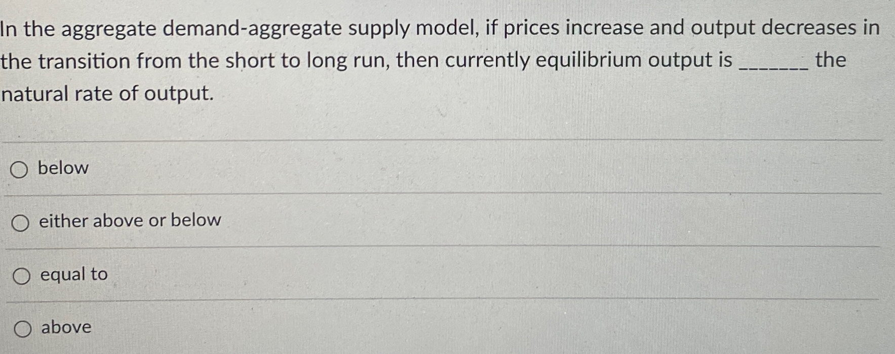 Solved In the aggregate demand-aggregate supply model, if | Chegg.com