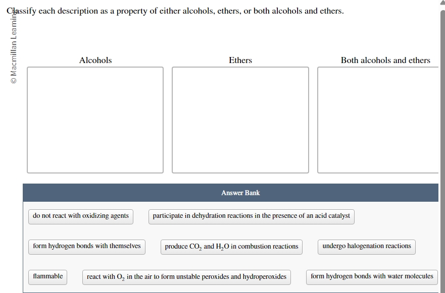 Solved Classify each description as a property of either | Chegg.com