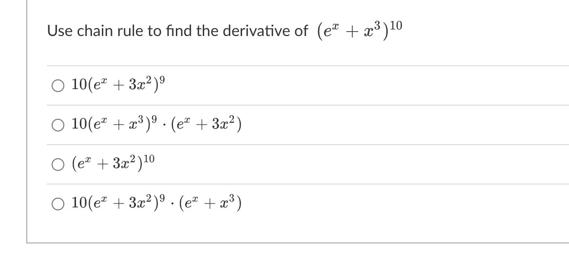 Use chain rule to find the derivative of | Chegg.com
