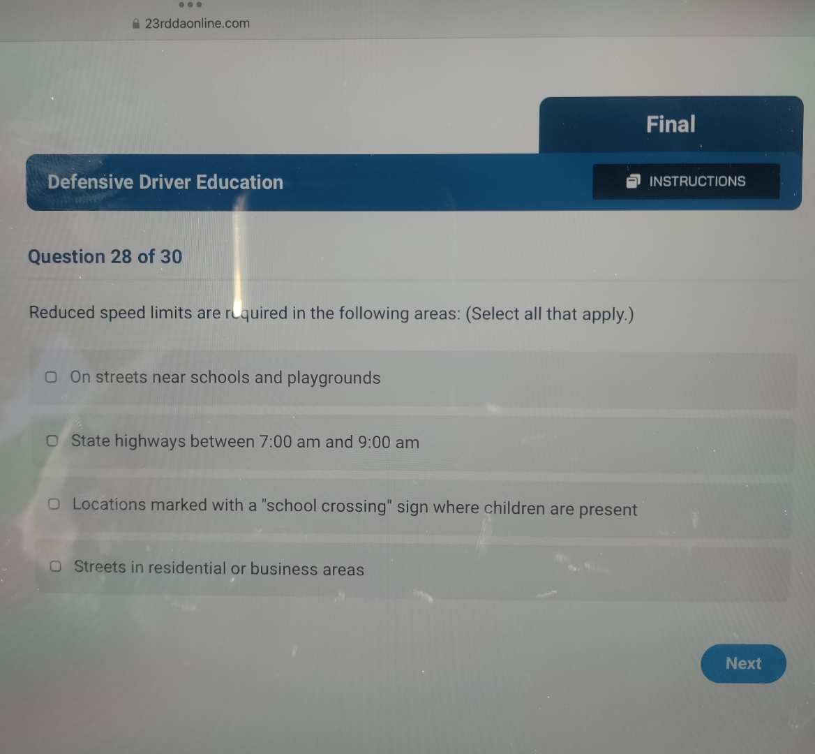 Solved a 23rddaonline.comFinalDefensive Driver | Chegg.com
