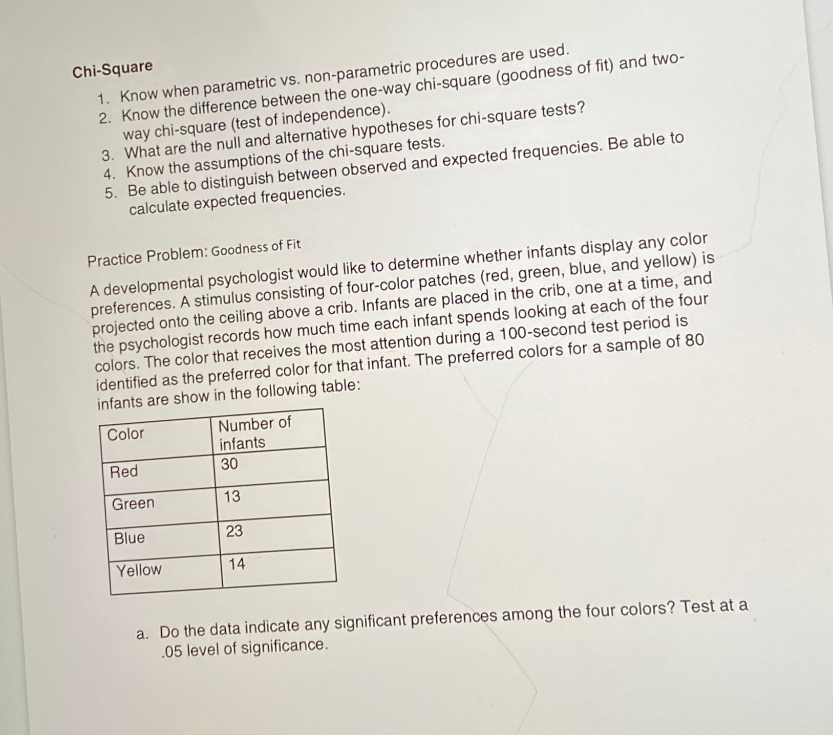 Solved Chi-SquareKnow when parametric vs. ﻿non-parametric | Chegg.com