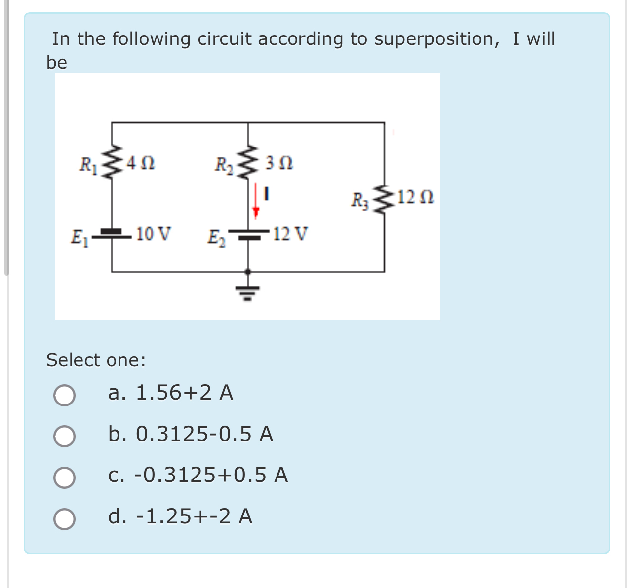 Solved In the following circuit according to superposition, | Chegg.com