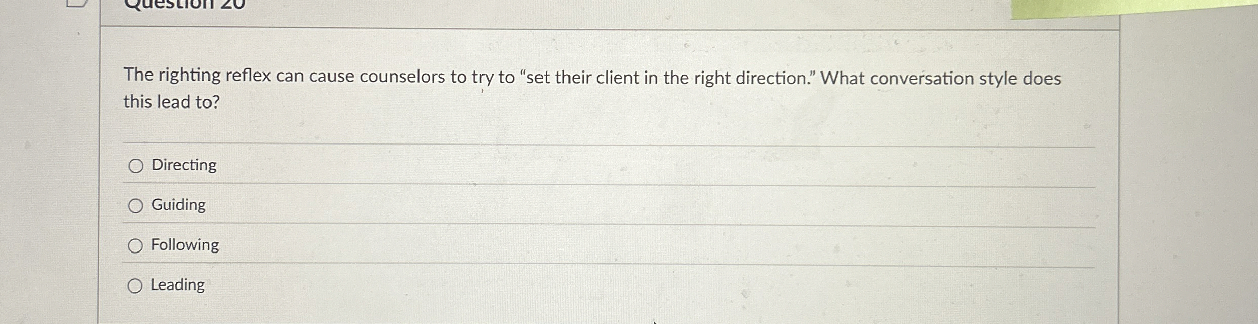 Solved The righting reflex can cause counselors to try to | Chegg.com