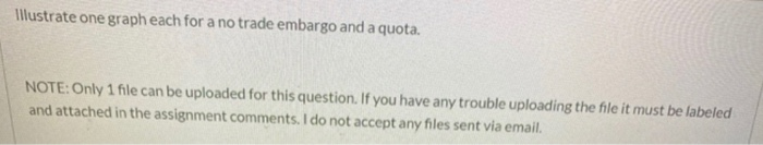 Solved Illustrate one graph each for a no trade embargo and | Chegg.com