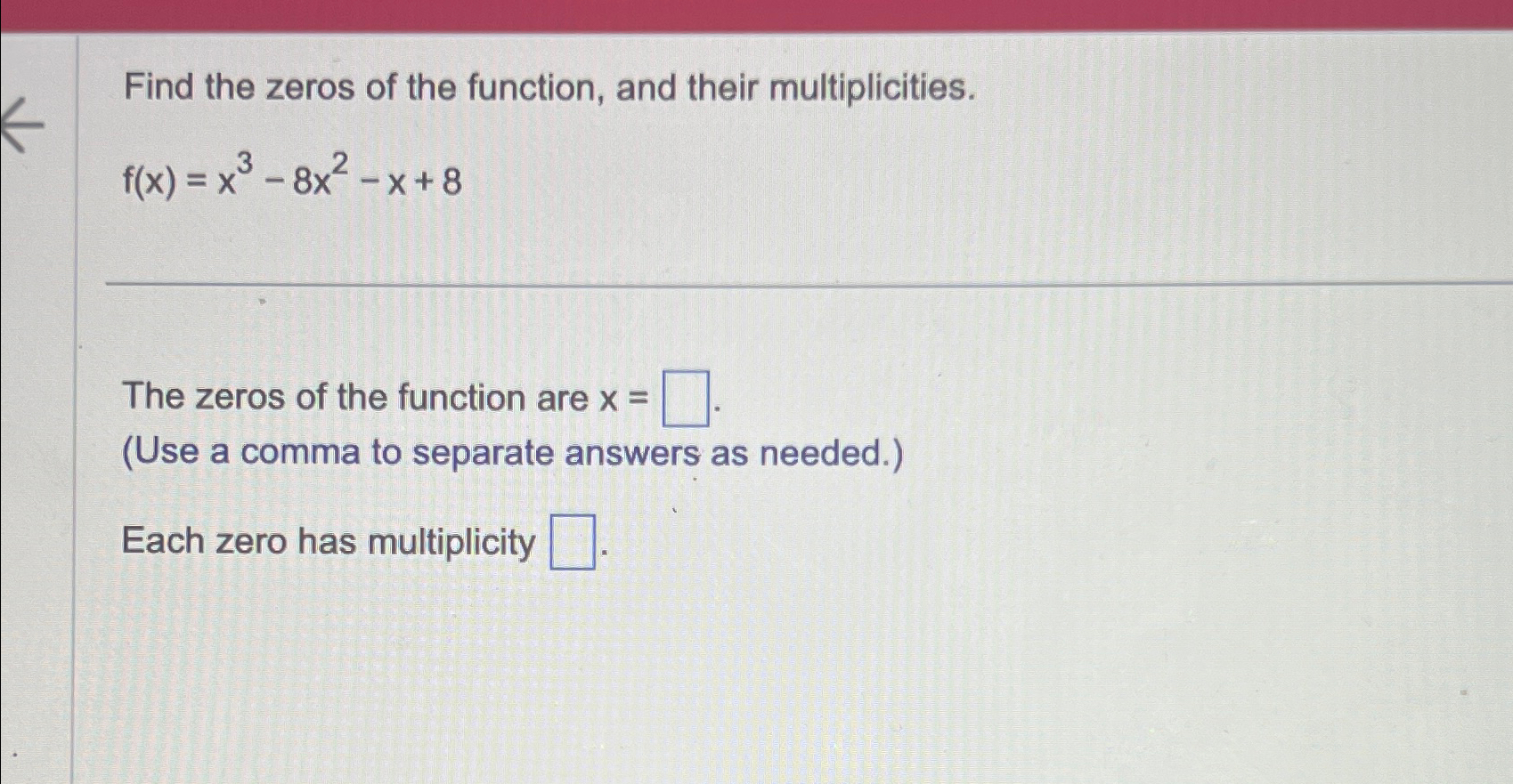 Solved Find the zeros of the function, and their | Chegg.com
