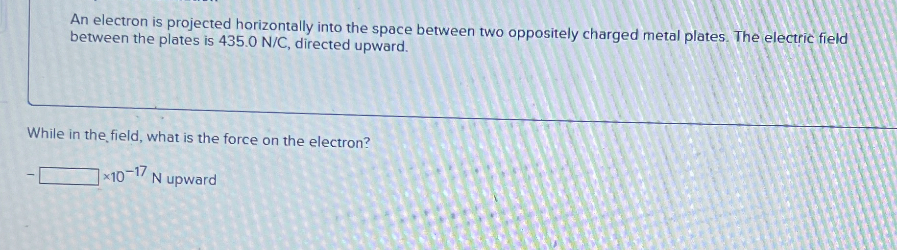Solved An electron is projected horizontally into the space | Chegg.com
