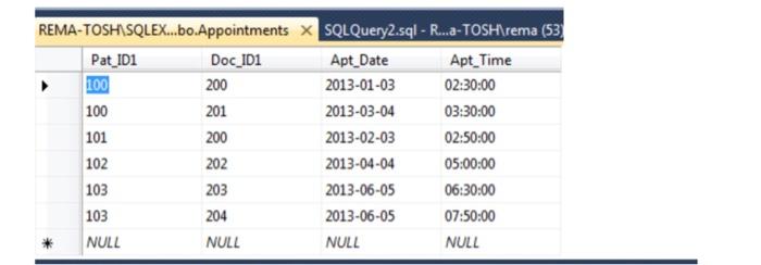 Solved REMA-TOSH\SQLEX...bo.Appointments SQLQuery2.sql - | Chegg.com