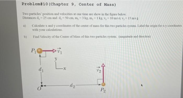 Solved Problem#10 (Chapter 9, Center of Mass) Two particles | Chegg.com