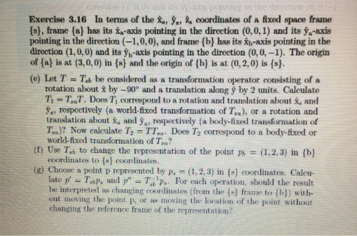Solved Exercise 3.16 In terms of the As, 9., 2. coordinates | Chegg.com