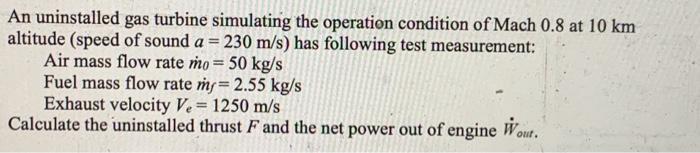Solved An uninstalled gas turbine simulating the operation | Chegg.com