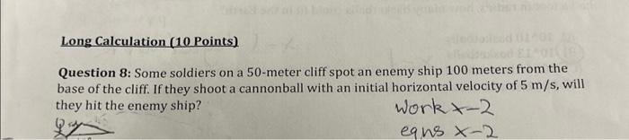 Solved aber Long Calculation (10 Points) 01 (8 Question 8: | Chegg.com