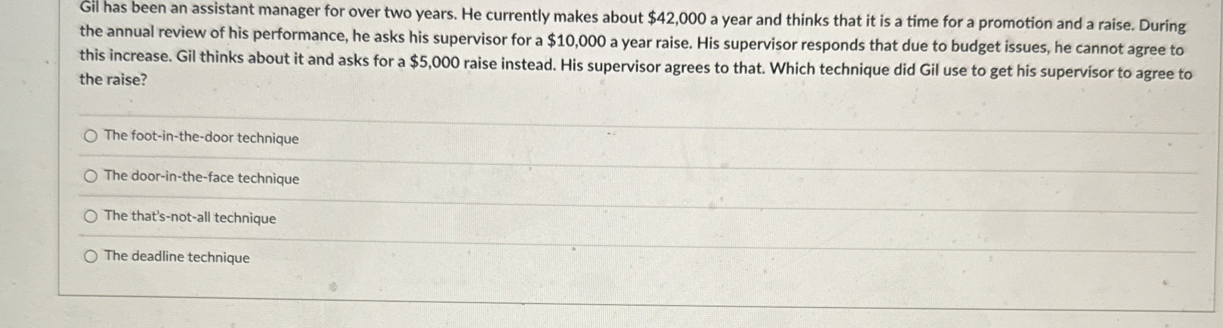 Solved Gil has been an assistant manager for over two years. | Chegg.com