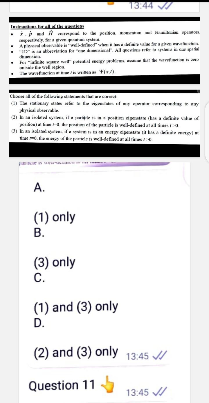 Solved Instructions for all of the questions - x^,p^ and H^ | Chegg.com