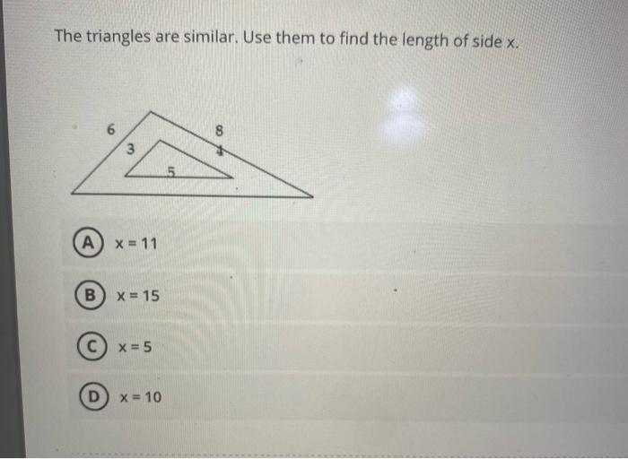 Solved The triangles are similar. Use them to find the | Chegg.com