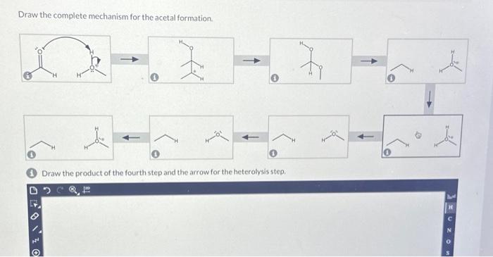 Solved Draw the complete mechanism for the acetal formation. | Chegg.com