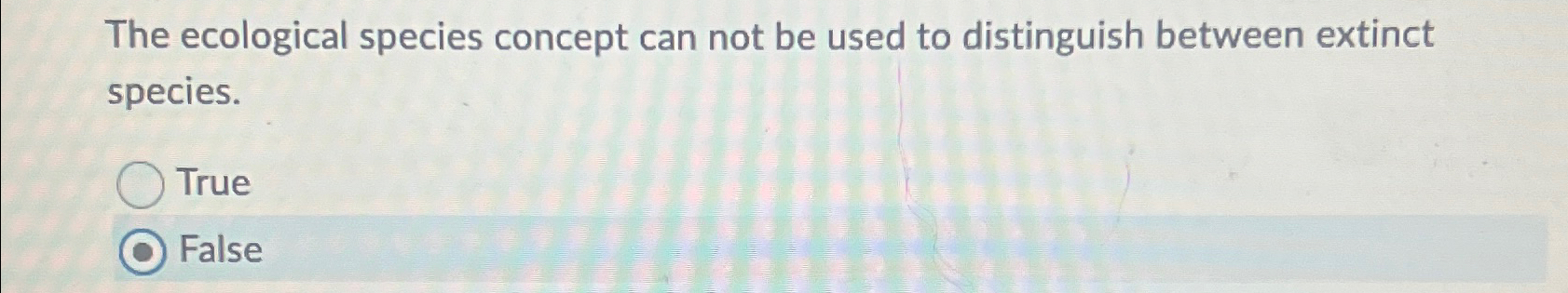 Solved The ecological species concept can not be used to | Chegg.com