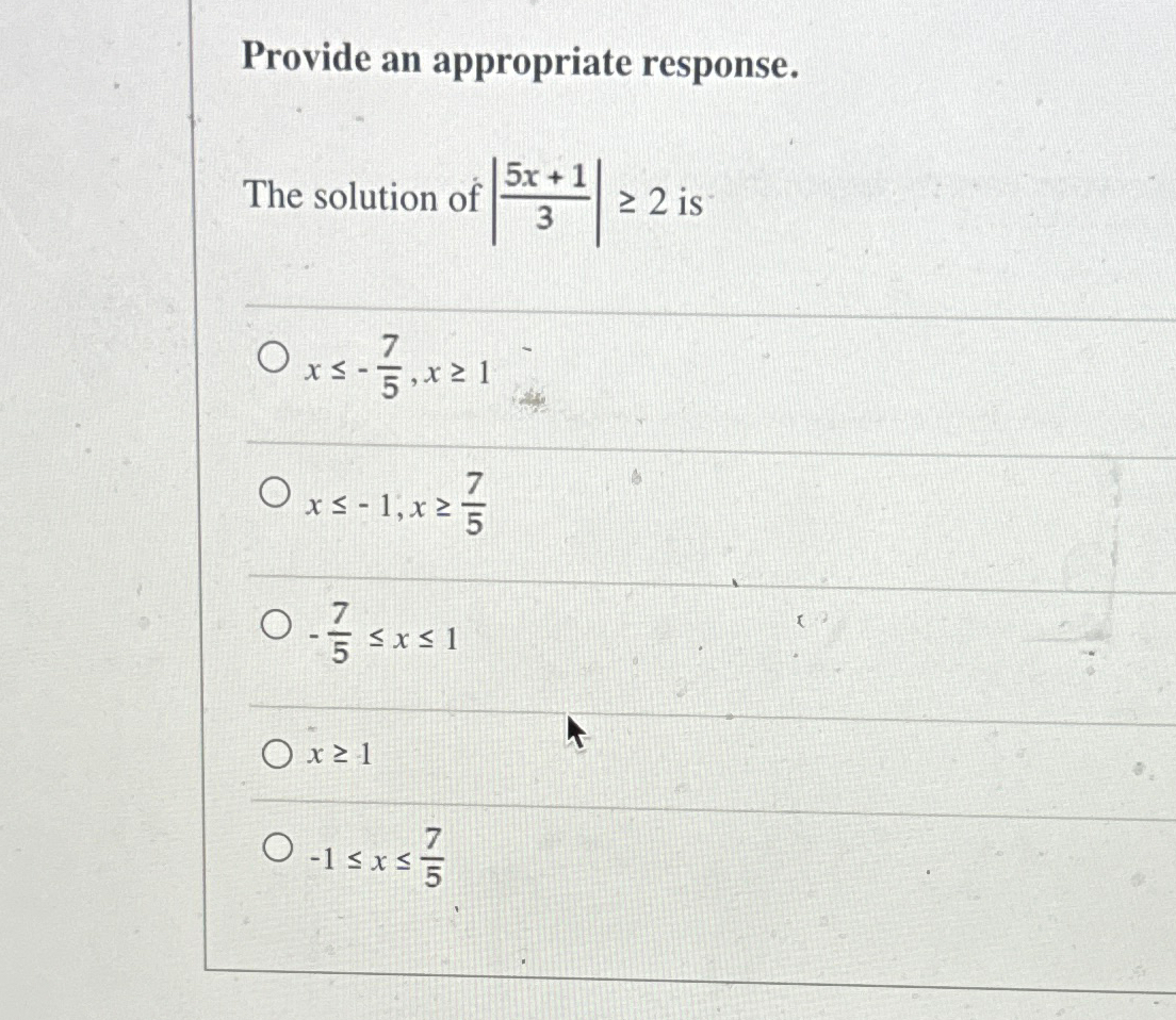 Provide an appropriate response.The solution of | Chegg.com