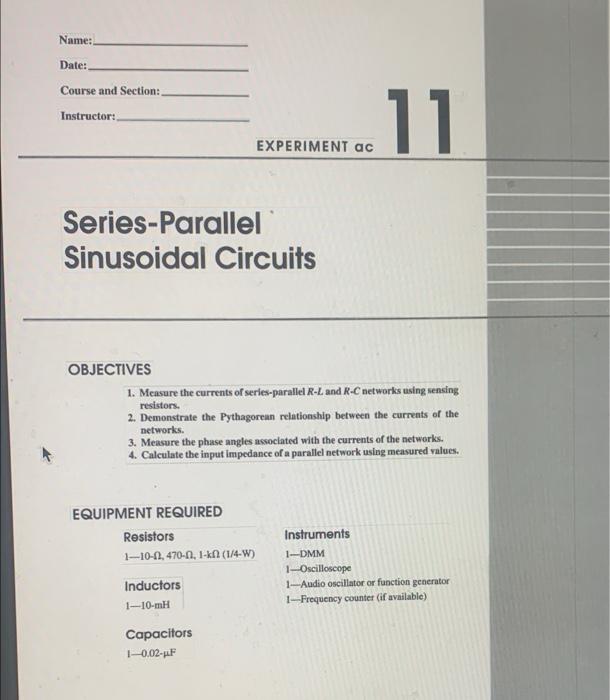 Solved Name: Date: Course and Section: Instructor: 11 | Chegg.com