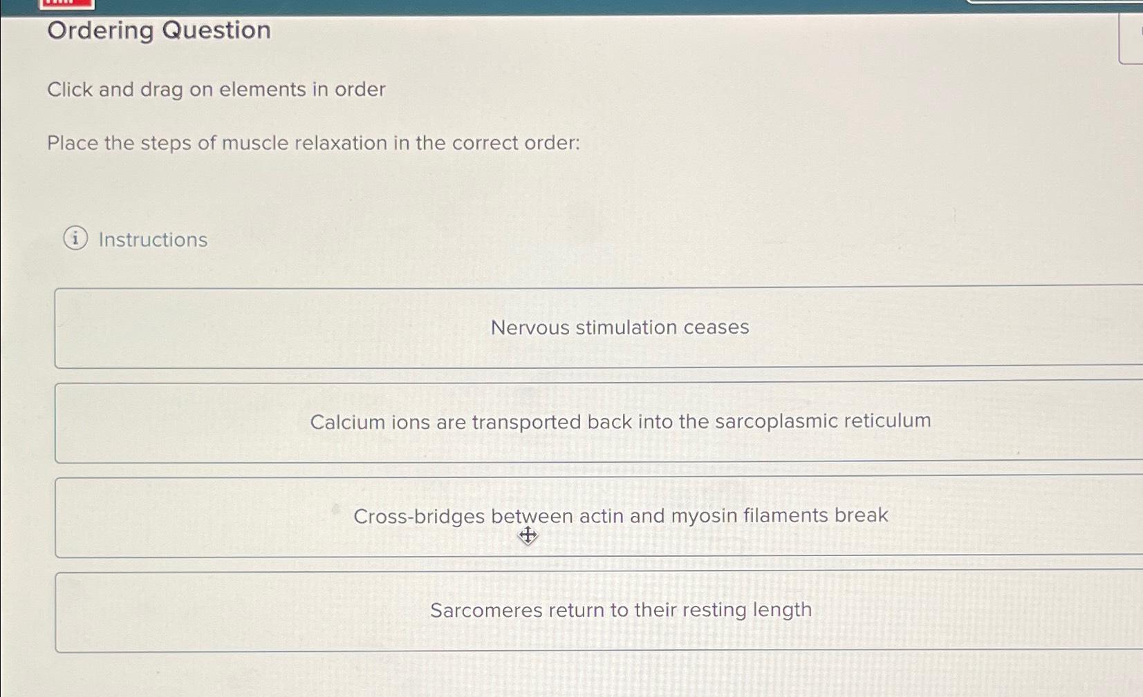 Solved Ordering QuestionClick and drag on elements in | Chegg.com