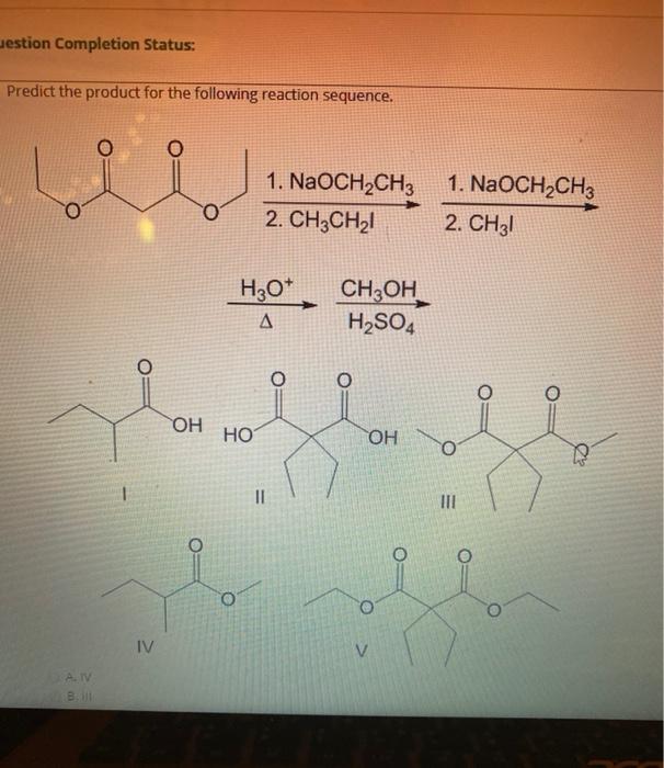 Solved uestion Completion Status: Predict the product for | Chegg.com