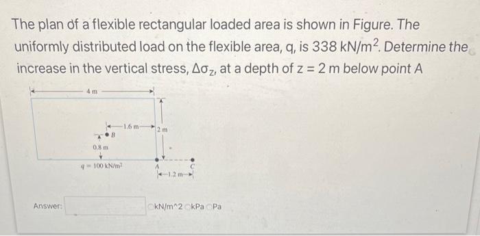 Solved The plan of a flexible rectangular loaded area is | Chegg.com