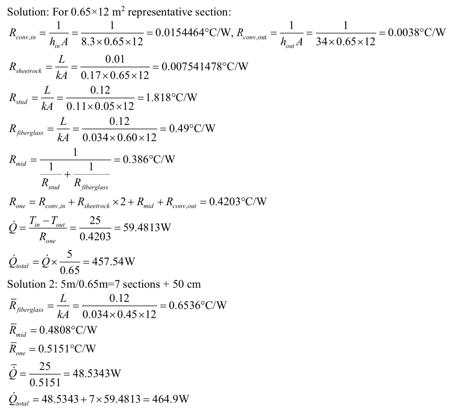 Solved A 12-m-long and 5-m-high wall is constructed of two | Chegg.com