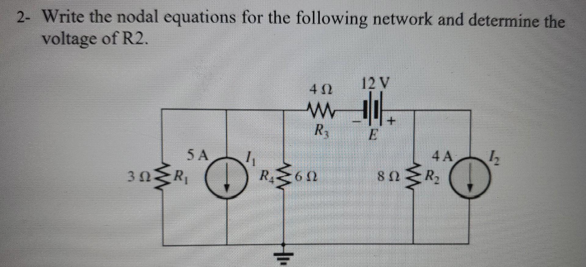 Solved 2- Write the nodal equations for the following | Chegg.com