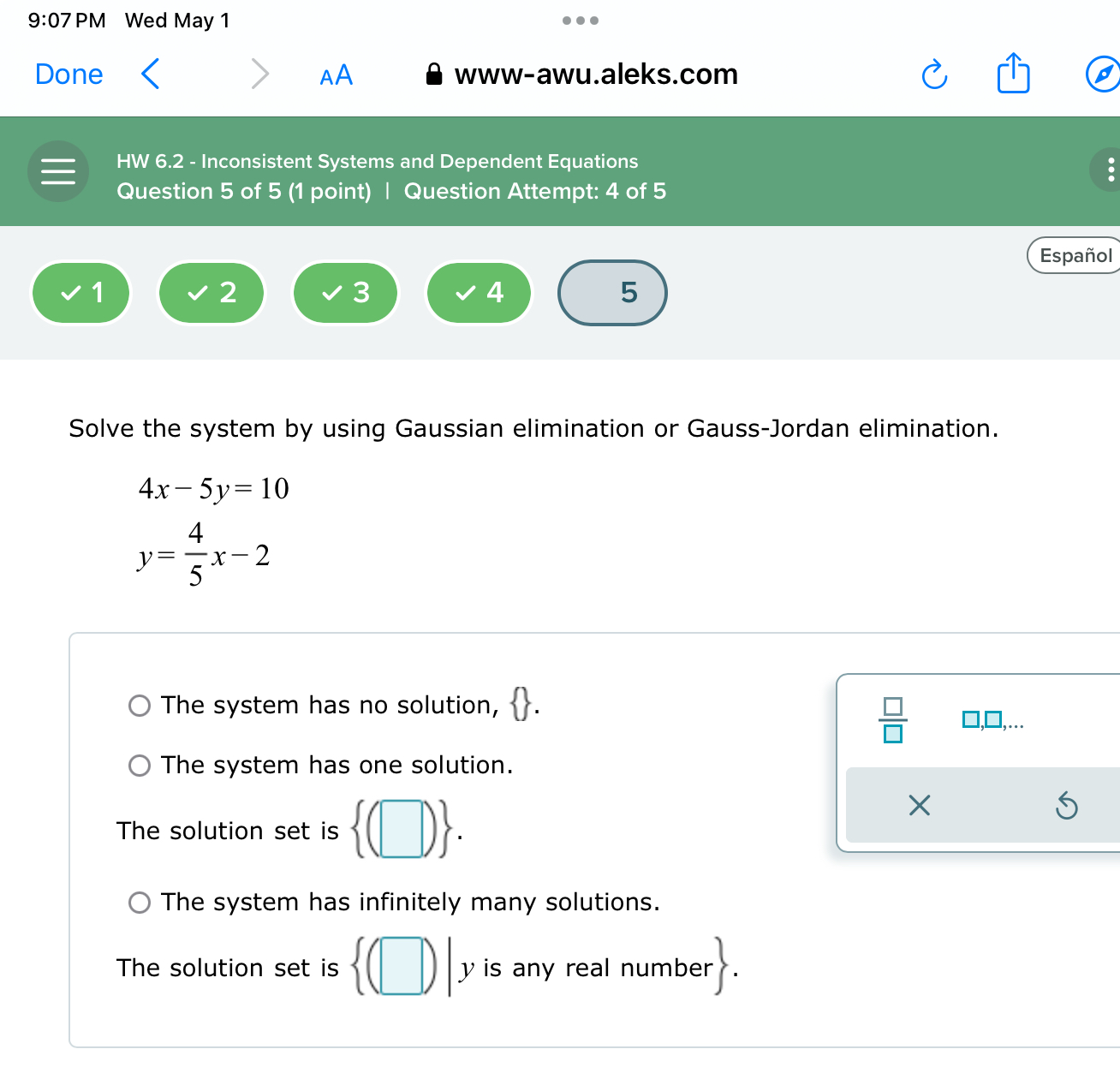 Solved Solve the system by using Gaussian elimination or | Chegg.com