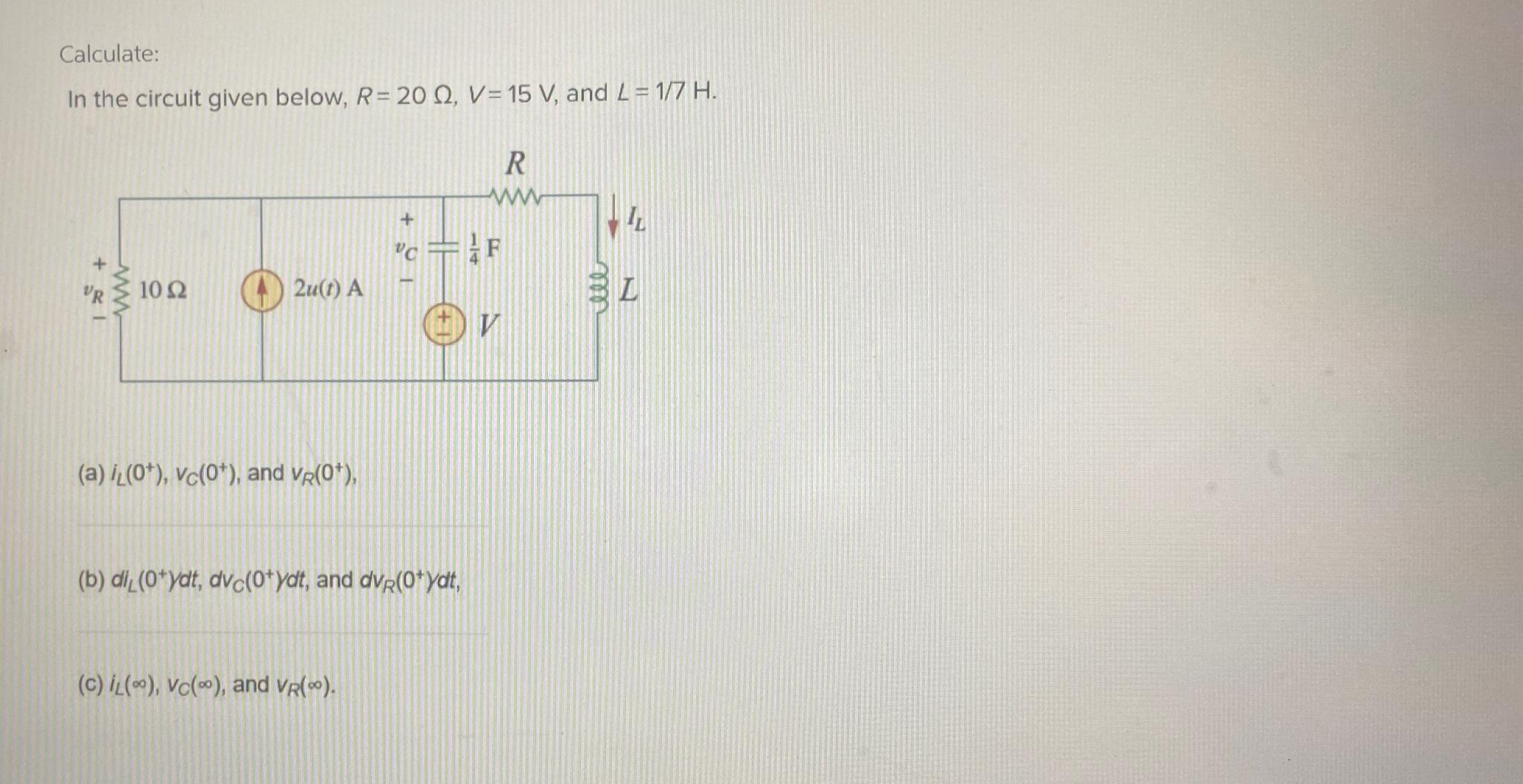 Solved Calculate:In the circuit given below, R=20Ω,V=15V, | Chegg.com