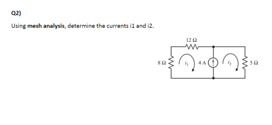 Solved Using mesh analysis, determine the currents i1 ﻿and | Chegg.com