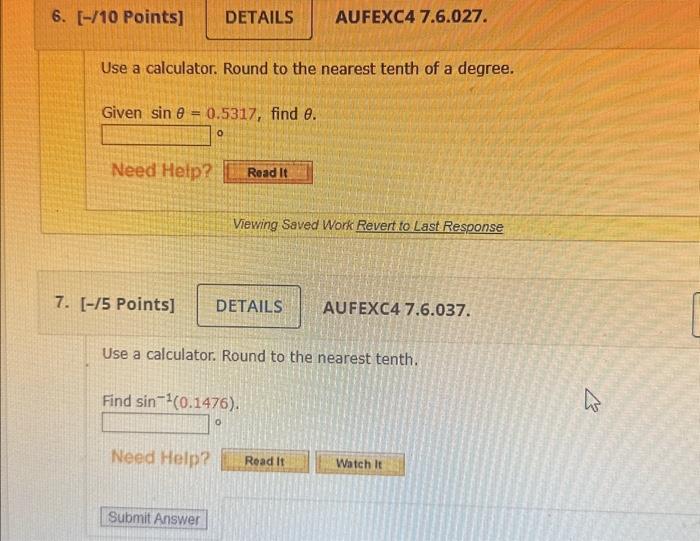 Solved Use a calculator. Round to the nearest tenth of a | Chegg.com