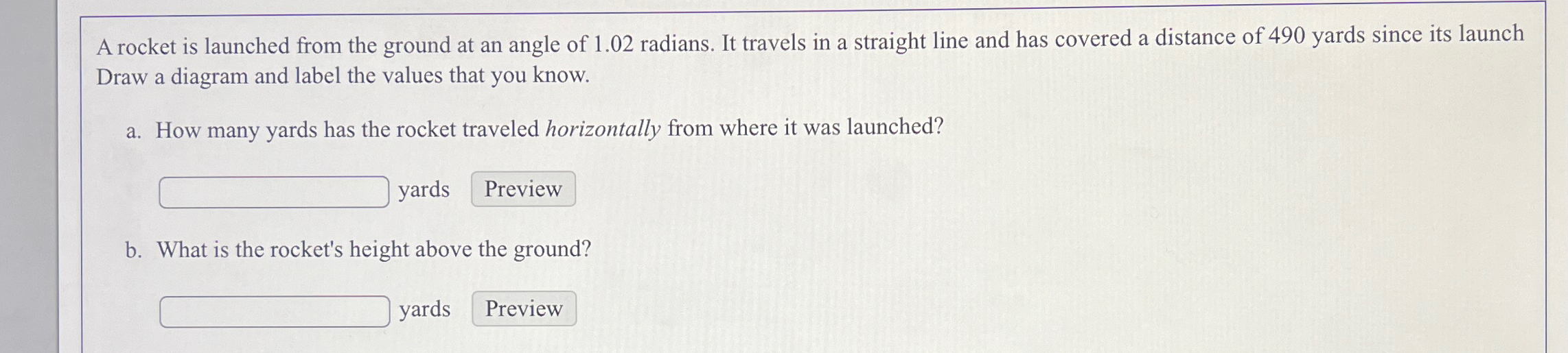 Solved A rocket is launched from the ground at an angle of | Chegg.com