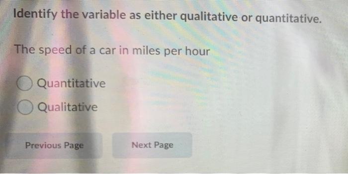 Solved Identify the variable as either qualitative or | Chegg.com