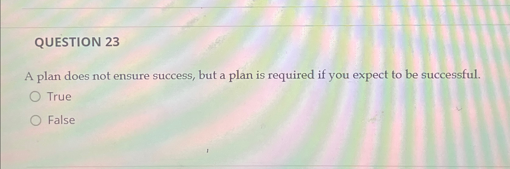 Solved QUESTION 23A plan does not ensure success, but a plan | Chegg.com