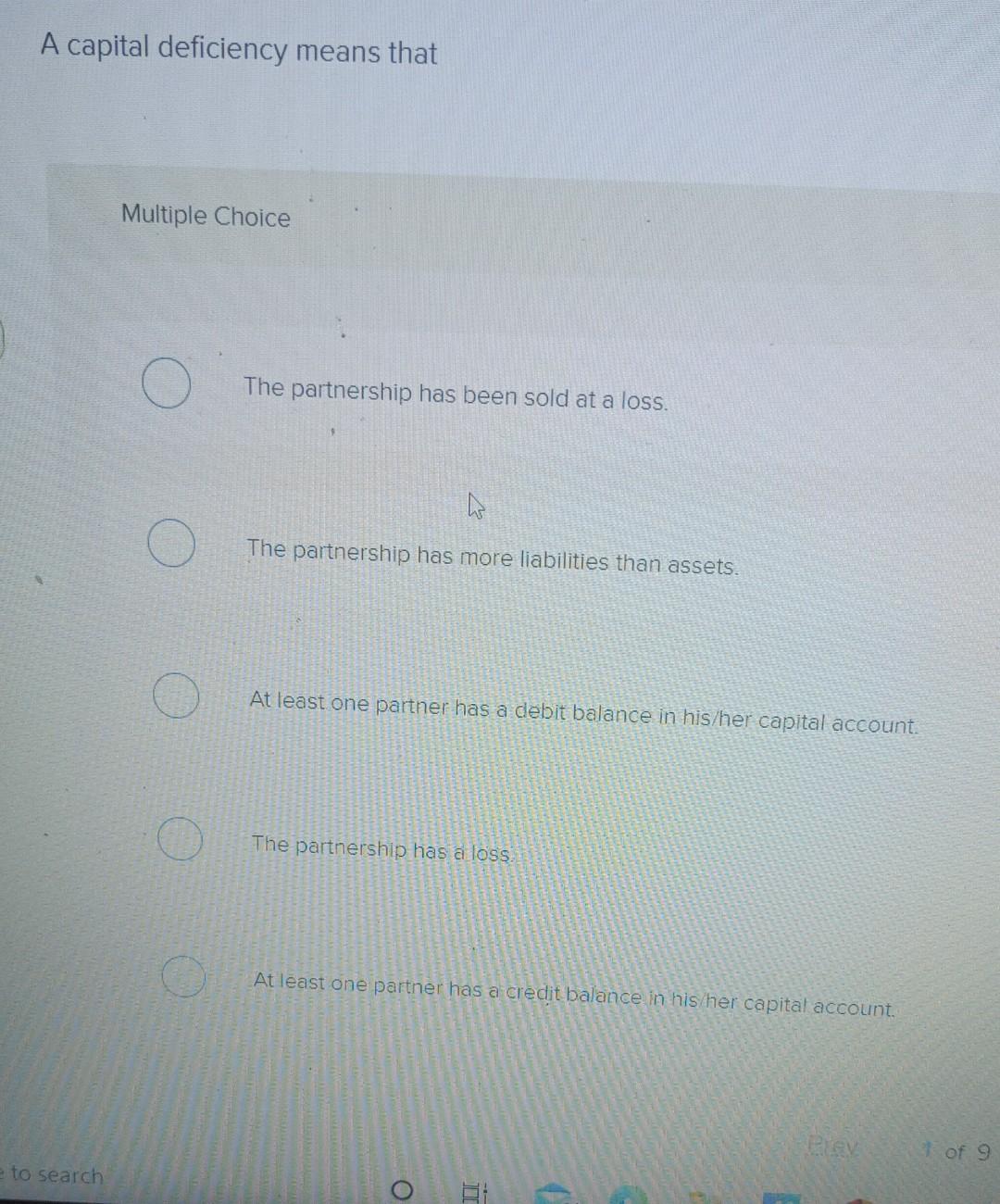 Solved A capital deficiency means that Multiple Choice The | Chegg.com