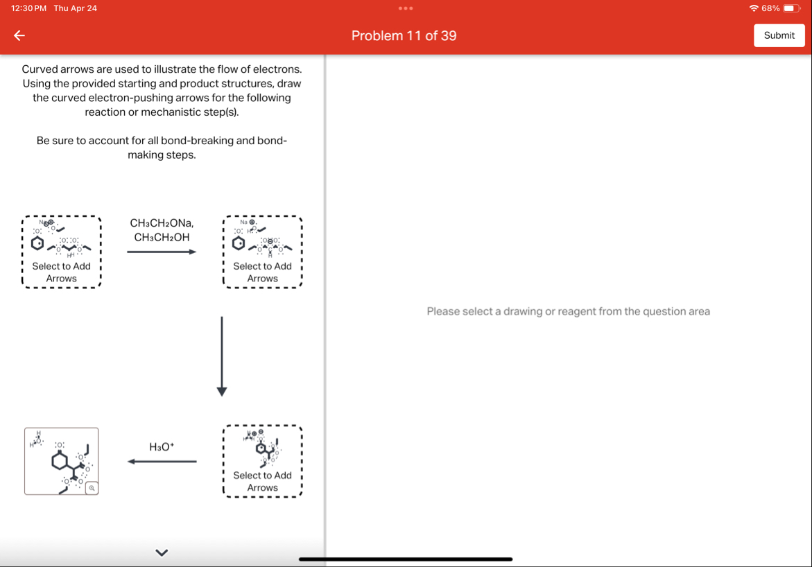 Solved 12:30 ﻿PM Thu Apr 2468%Problem 11 ﻿of 39SubmitCurved | Chegg.com