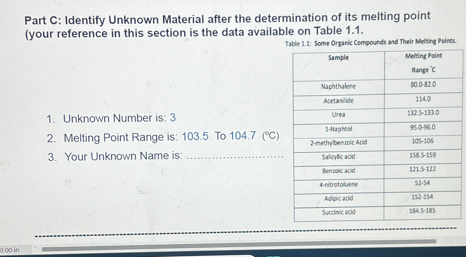 Solved Part C: Identify Unknown Material after the | Chegg.com